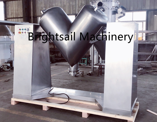 Cosmetic Powder Blender Mixer , Animal Feed Rice Husk V Type Mixer Machine